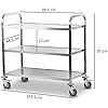 Mahlzeit Stainless Steel Serving Trolley with 3 Tiers, 101.5 x 95 x 48. ...
