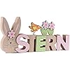 Amazon.de: Valery Madelyn Holz Ostern Schriftzug Dekoration 28cm Ostern Aufsteller mit Osterhase ...