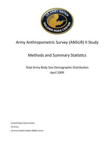 Army Anthropometric Survey (ANSUR) II Study: Methods and Summary ...