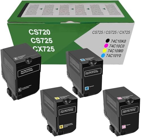 Amazon.com: CS720 CS725 CX725 High Yield Toner Cartridges 74C10K0 ...