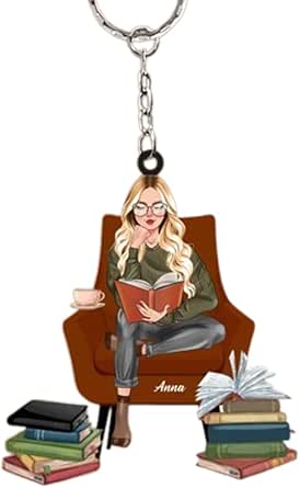 Amazon.com: Girl Reading Book Sitting On A Chair - Custom Book Titles ...