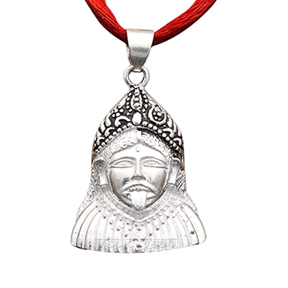 Buy VEDIC VAANI Pure Silver Hindu Goddess Devi Maa Kali Pendant Locket ...