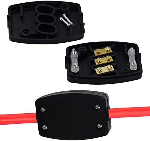 2 PCS 3 Terminal Electrical Junction Box Flex Connector Black 250v ...