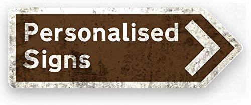 Personalised metal wedding sign, Direction Road Arrow Sign Brown ...