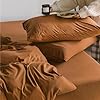 Amazon.com: Wellboo Pumpkin Color Comforter Sets Twin Size Solid Rust ...