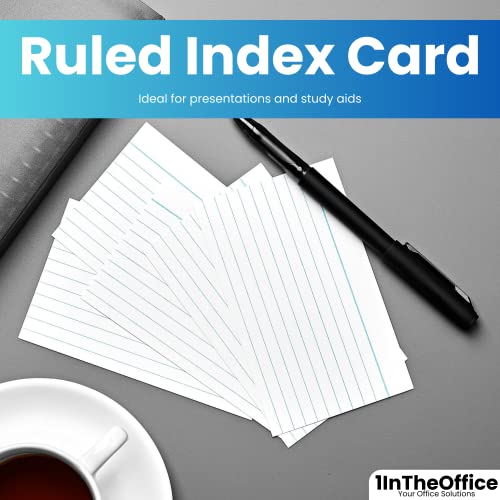 Snapklik.com : 1InTheOffice Index Cards 3x5, Ruled Lined Flashcards ...
