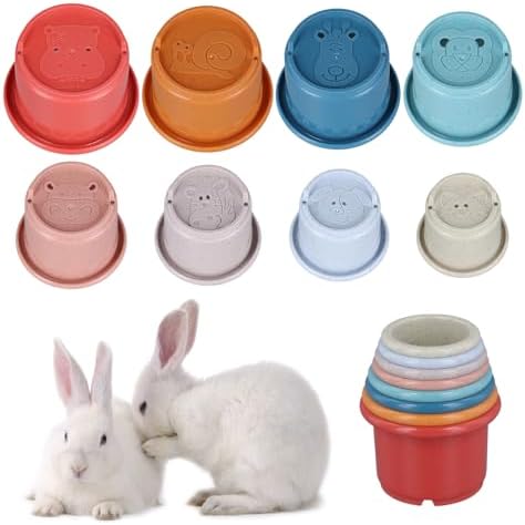 Amazon.com: XIHIRCD 8pcs Stacking Cups for Rabbits, Multi-Color ...