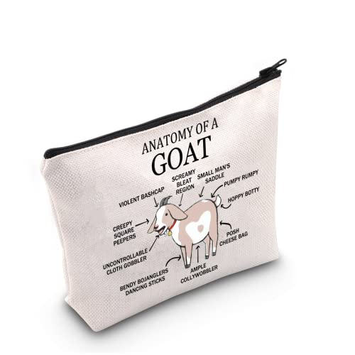 Goat Lover Gift Anatomy of A Goat Makeup Bag Goat Themed Cosmetic Bag ...