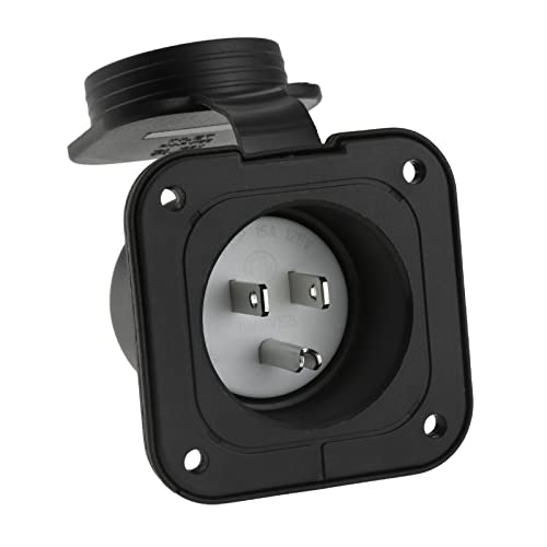 Snapklik.com : 15 Amp Flanged Inlet, 125V NEMA 5-15P Shore Power Inlet ...