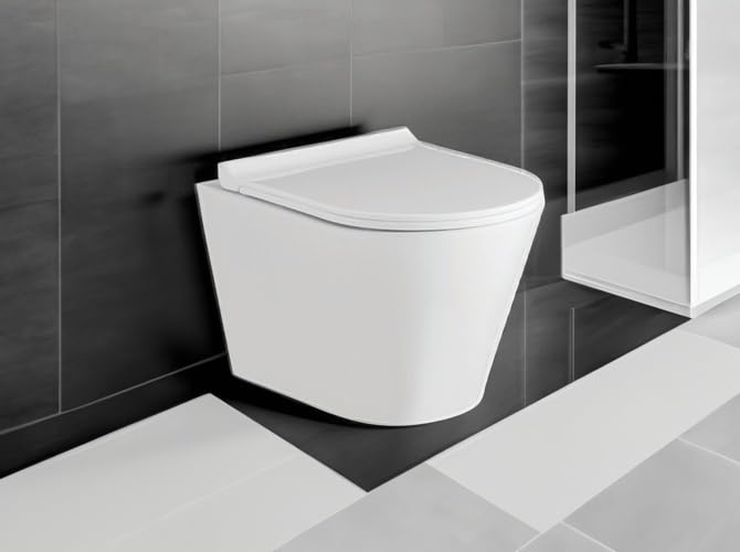 Meta Rimless One Piece Western Commode, European Type Wall Hund Toilet ...