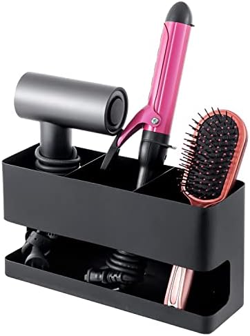 Amazon.com: MyGift Wall Mounted Modern Black Metal Hair Tools Organizer ...