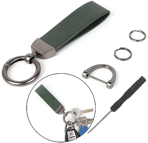 Amazon.com: KUPAO Genuine Leather Keychains, Universal Car Key chains ...