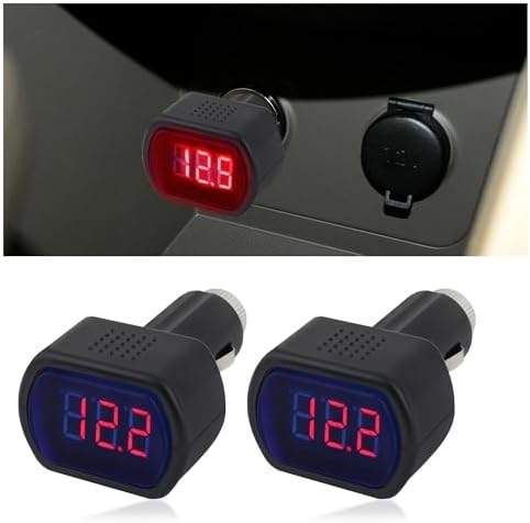 Amazon.com: Car LED Cigarette Lighter Voltage Meter,Digital Display Car ...