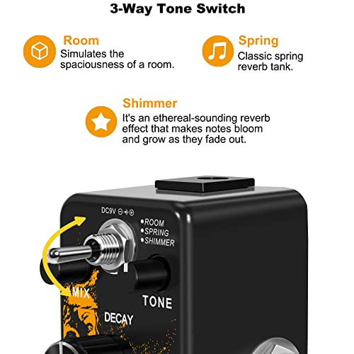 Snapklik.com : Vivlex Digital Reverb Guitar Pedal Stereo Reverberation ...