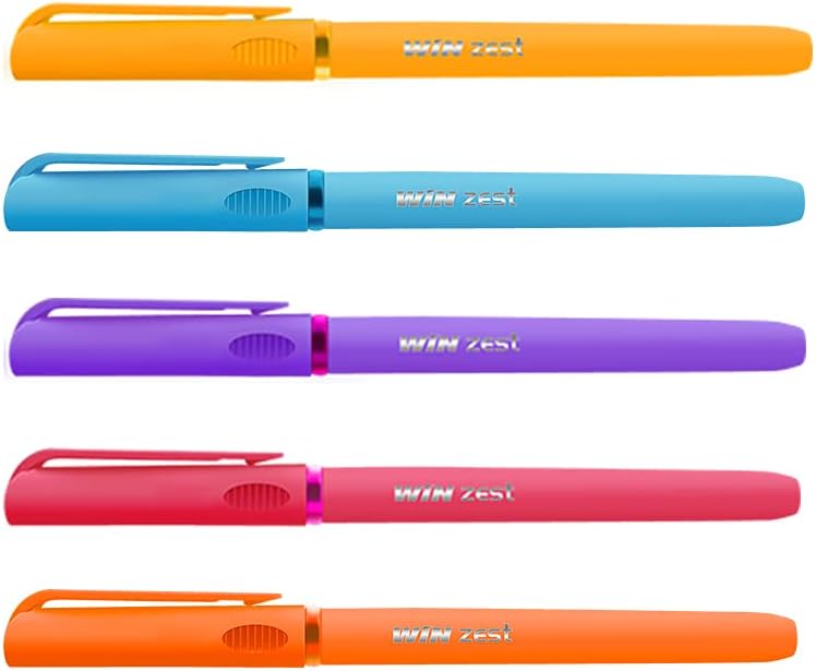 WIN Mystic Ball Pens | 20 Blue Ink Pens | Elasto Grip | Smooth Ink Flow ...
