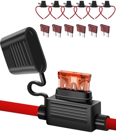 Amazon.com: 6 Pack 10 Gauge Inline Fuse Holder 12V - 10AWG Automotive ...