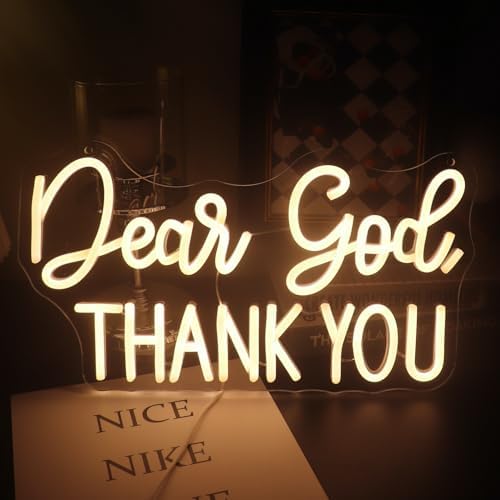 Dear God Thank You Neon Sign Led Dimmable Decorative Neon Lights ...