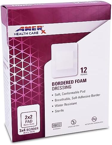 Amazon.com: AMERX Bordered Foam - Adhesive Bandages - Highly Absorbent ...