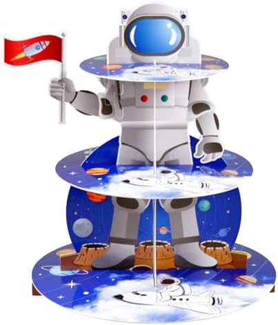 Amazon.com: Space Cupcake Holder, Rocket Theme Birthday 3 Tier ...