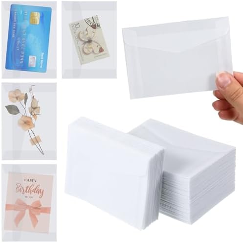 Amazon.com : 100 PCS Glassine Envelopes 4.5 × 3.2” Translucent Envelope ...