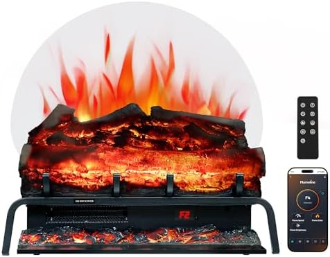Amazon.com: Kentsky 24.5" WiFi Freestanding Electric Fireplace Log Set ...