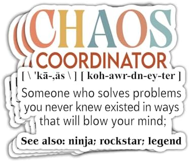 Amazon.com: SODAVA (3Pcs) Chaos Coordinator Sticker Funny Humor ...
