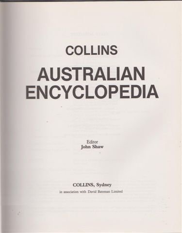 Collins Australian Encyclopedia: John Shaw: 9780002173155: Amazon.com ...