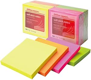Amazon.com : Office Depot Sticky Notes 76x76mm 4-Color Assortment ...