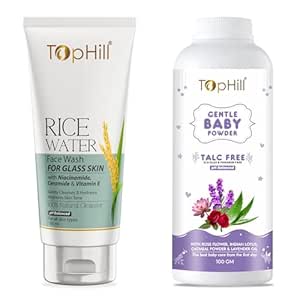 TopHill Rice Water Deep Cleansing Face Wash 100ml I With Niacinamide, Ceramide & Vitamin E for ...