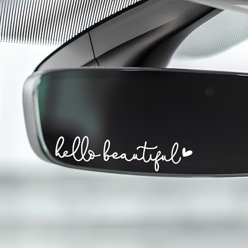 Amazon.com - 3X Hello Beautiful Rearview Mirror Decal,Car Decals for ...