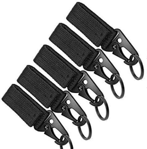 Dream Aurora 2Pcs Tactical Hanging Belt Clip Carabiner Buckle Molle Strap Nylon Snap Hook Clip ...