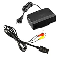N64 Power Supply and Cable, AC Power Supply Adapter and AV Composite ...