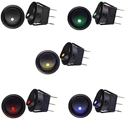 Black On/Off/On Round Latching 20mm Rocker Switch SPDT 3 Position ...