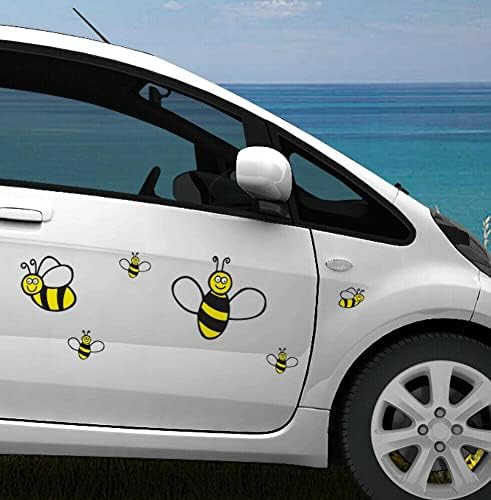 2 x 10cm/100mm Happy Bee Vinyl Sticker Decal Laptop Travel Luggage Car ...