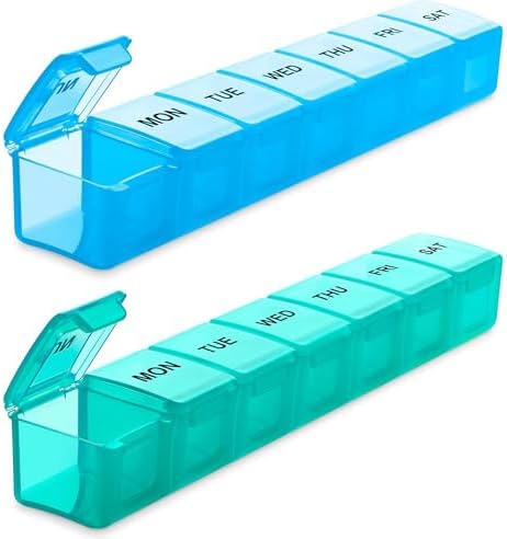 Amazon.com: BUG HULL Weekly Pill Organizer Large 2 Packs, Extra Large ...