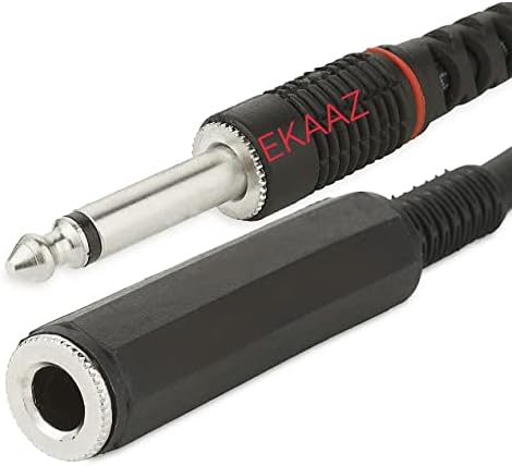 EKAAZ TS Mono Extension Cable 1/4" Mono Male to Female Audio Extension ...