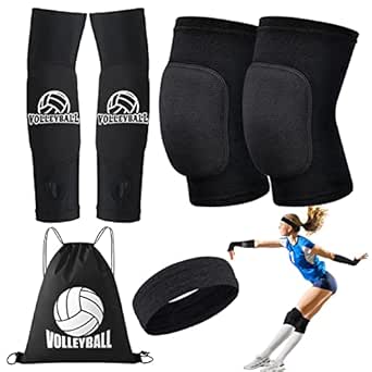UMACWIN Volleyball Knee Pads Volleyball Arm Sleeves Sweat Band and ...