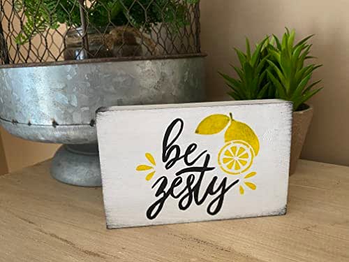 Amazon.com: Be zesty lemons wooden block summer spring home decor sign ...