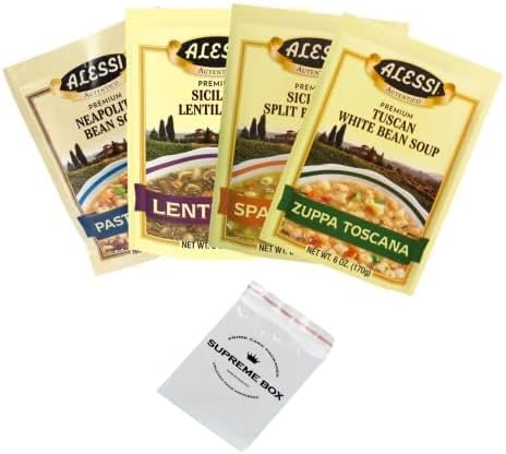 Amazon.com: Alessi Soup Mix 4 Flavor Variety Bundle: (2) Tuscan White ...