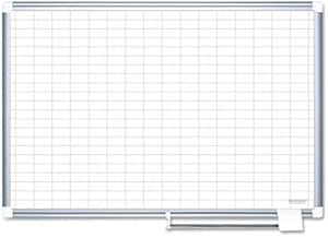 Amazon.com : Grid Planning Board, 1x2" Grid, 36x24, White/Silver, Sold ...