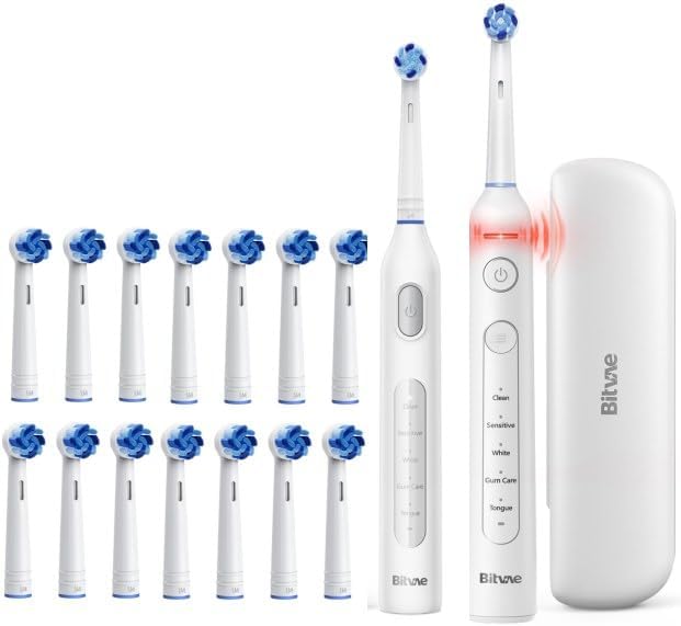 Amazon.com: Bitvae R1 & R2 Rotating Electric Toothbrush for Adults and ...