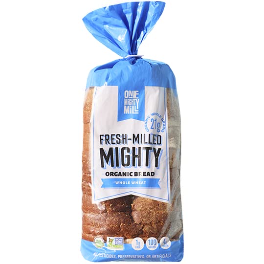 Amazon.com: One Mighty Mill Whole Wheat Bread, 100% Organic, Fresh ...