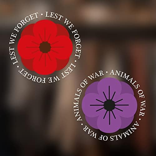 2 x Remembrance Window Sticker for Car Window - Purple Poppy Window ...