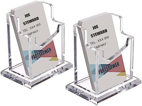 Amazon.com : 2 Packs Acrylic Business Card Holders for Desk, Vertical ...