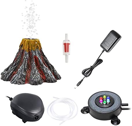 YWNYT Aquarium Volcano Bubble Ornament Kit, Fish Tank Air Bubbler Stone ...