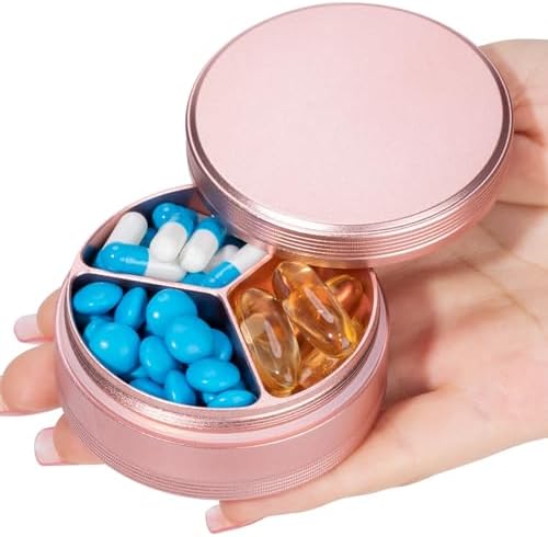 Amazon.com: Metal Pill Box 3 Compartment - Waterproof Pill Container ...