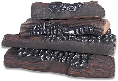 Amazon.com: GasSaf Large Gas Fireplace Logs, 10 Piece Ceramic Fire Logs ...