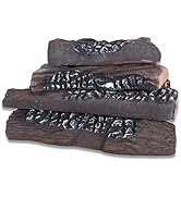 Amazon.com: GasSaf Large Gas Fireplace Logs, 10 Piece Ceramic Fire Logs ...