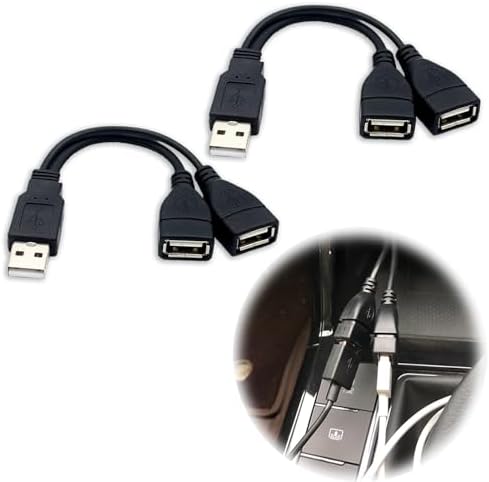 2pcs Dual USB Female to USB Male Cable - Charge & Sync Extender for ...