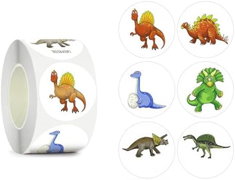 Amazon.com: Hohamn 1000Pcs Dinosaur Stickers Roll for Kids 1.5 Inch 16 ...